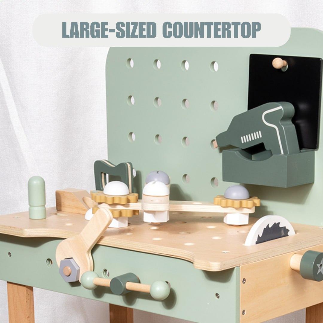 XIXI Wooden Workbench with Blackboard for Kids Construction Building T – Wishland