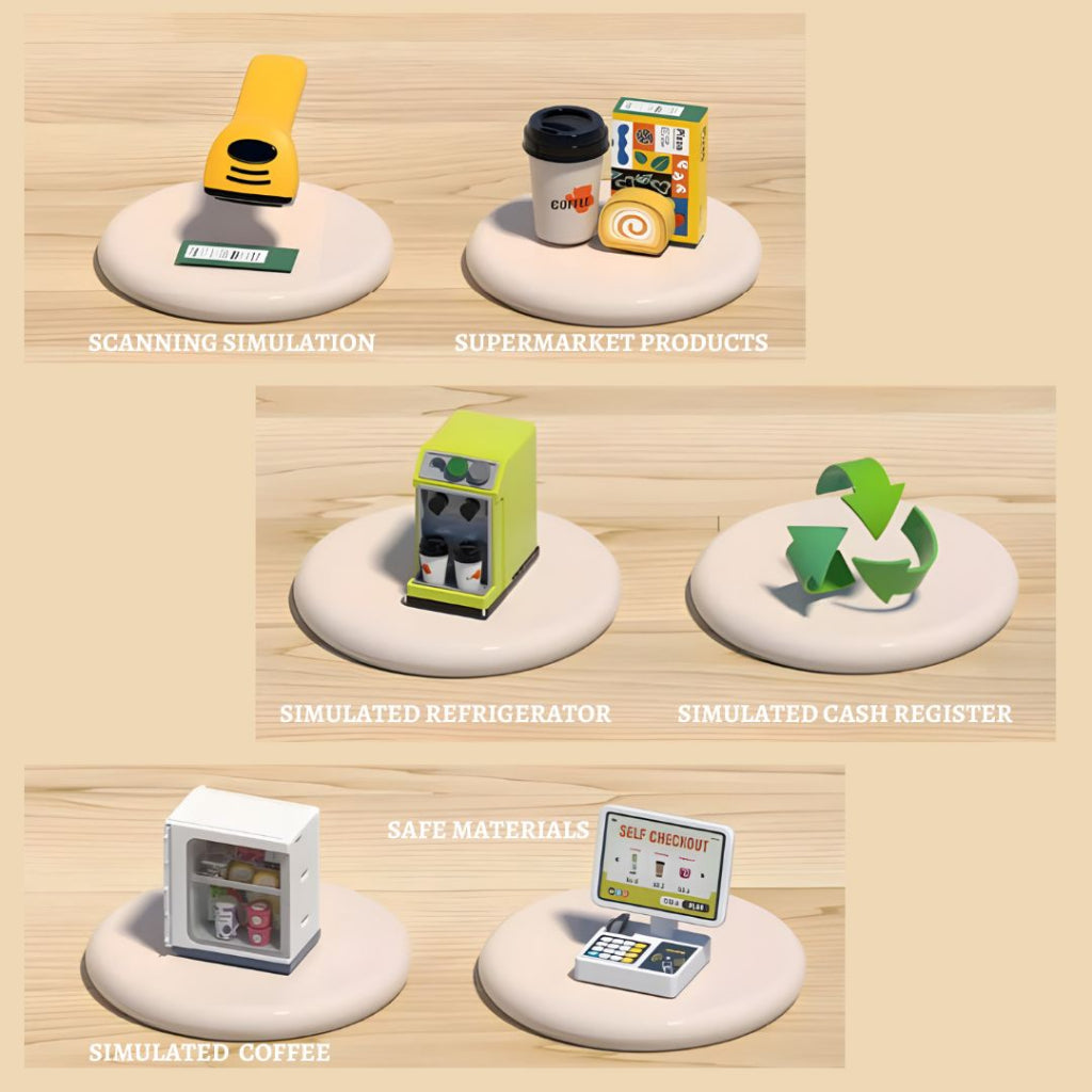 Mini Supermarket Self Checkout Cashier Pretend Play for Kids by WISHLA ...