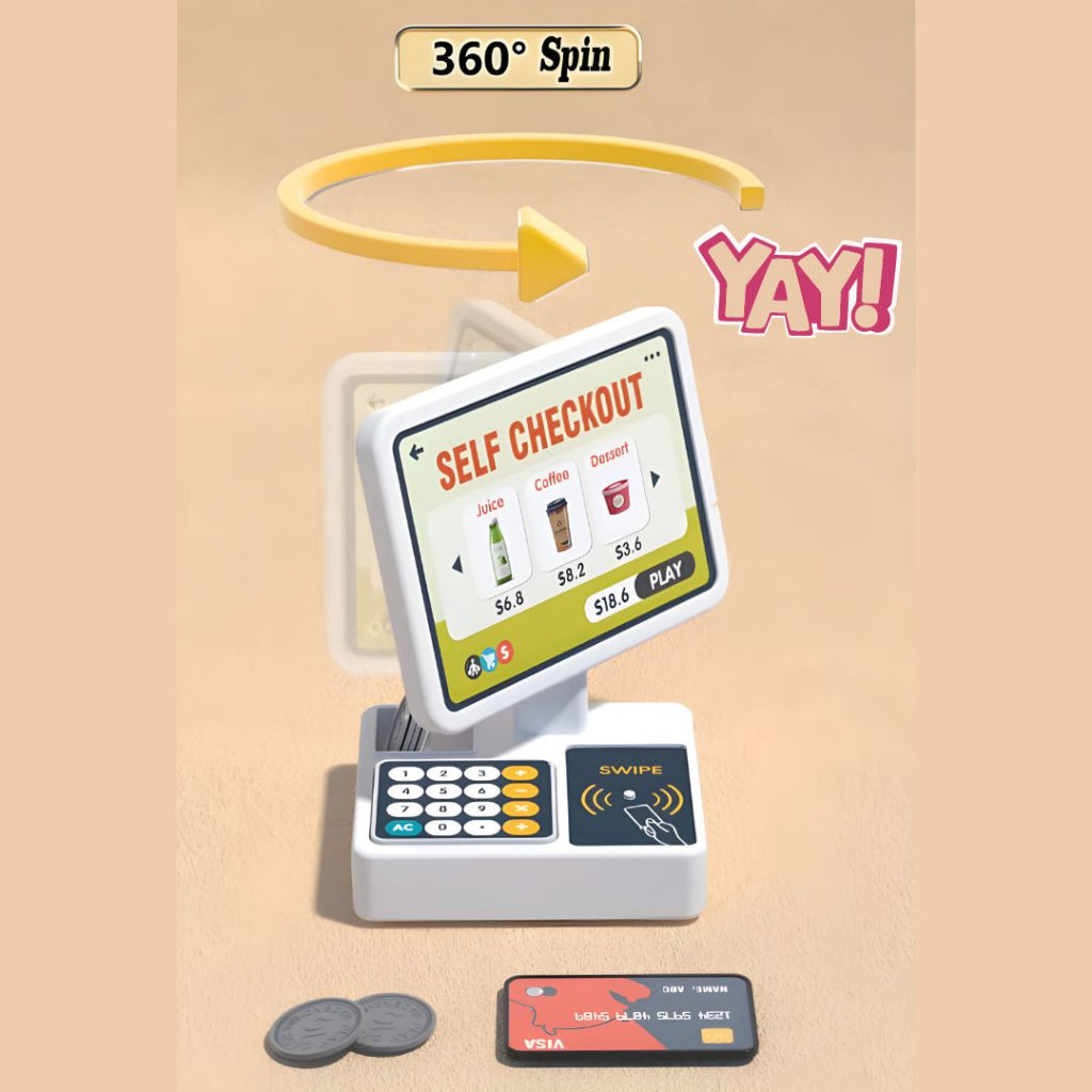 Mini Supermarket Self Checkout Cashier Pretend Play for Kids by WISHLA ...