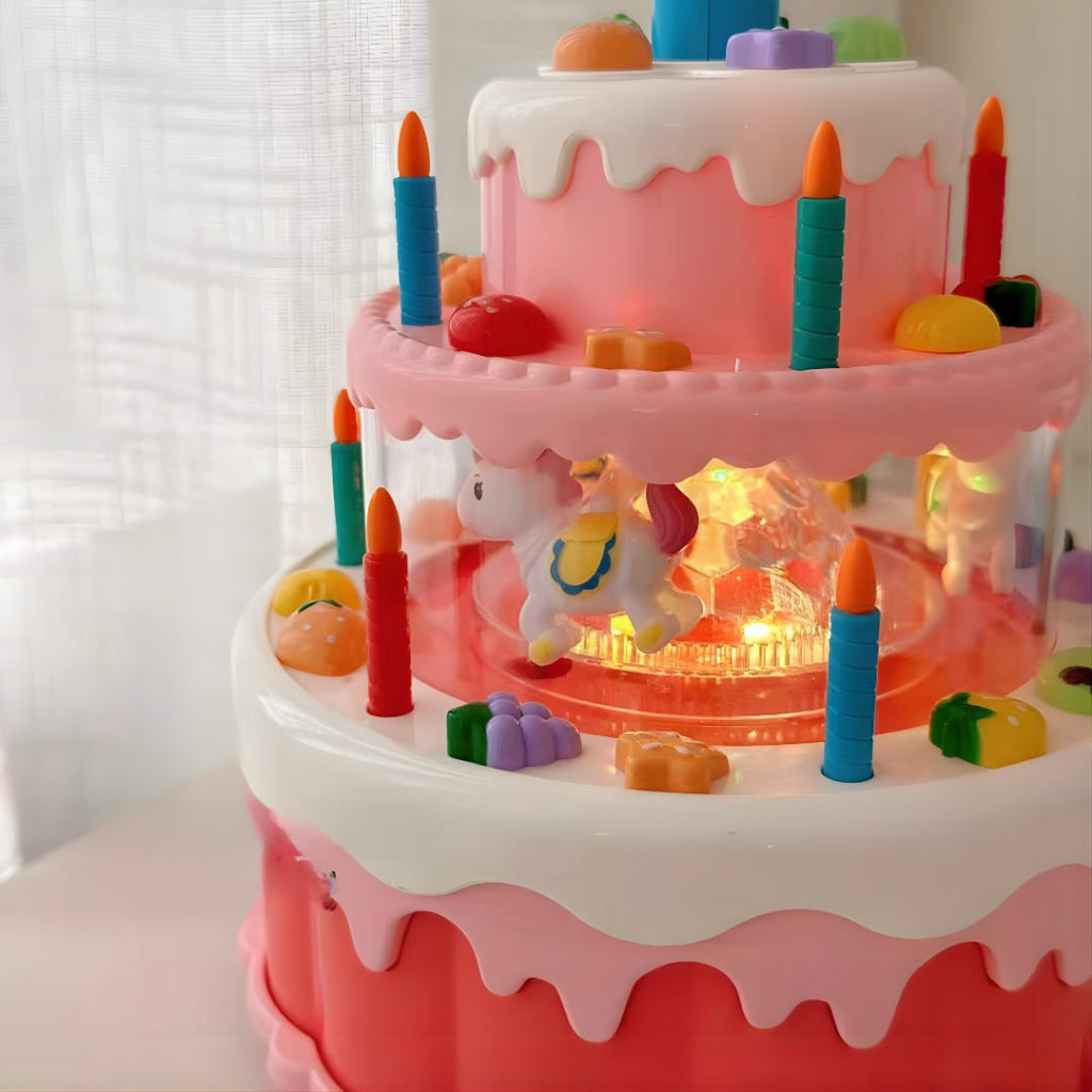 Rotating Birthday Cake with Lights and Sounds for Kids by WISHLAND ...