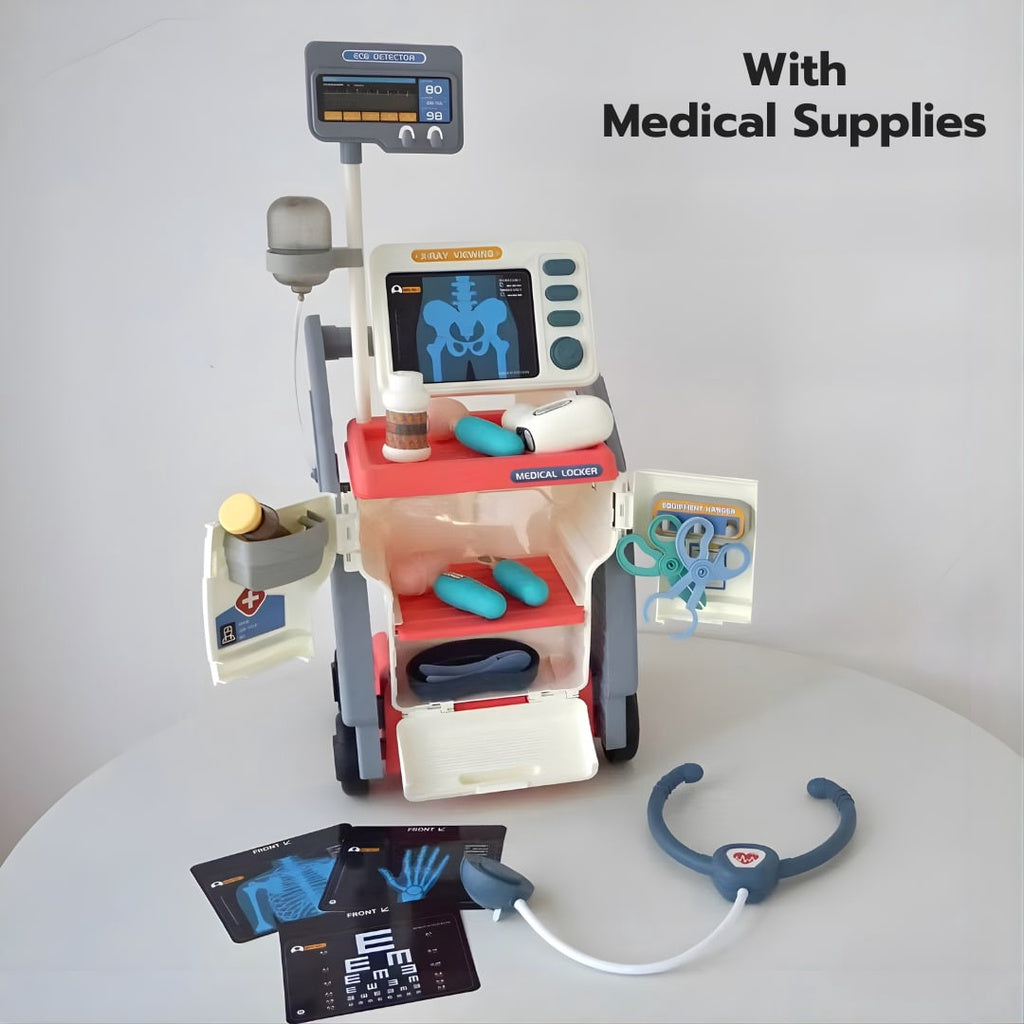 Medical Realistic Cart with XRAY Doctor Trolley for Kids Pretend Play ...